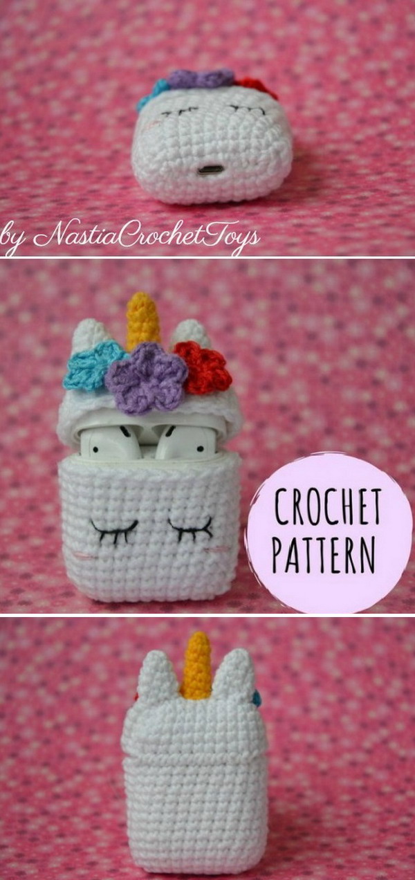 Crochet airpods case pattern free » Weave Crochet