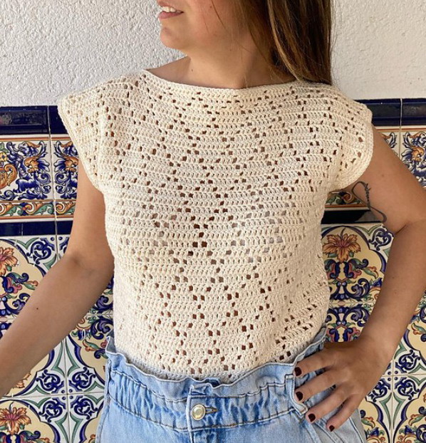 Diamond Summer Top » Weave Crochet