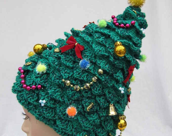 Crochet christmas tree hat » Weave Crochet