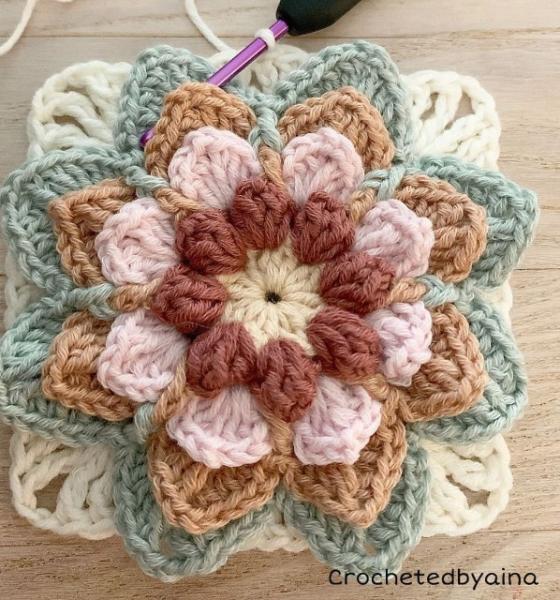 Water Lily Afghan Square Free Crochet Pattern » Weave Crochet