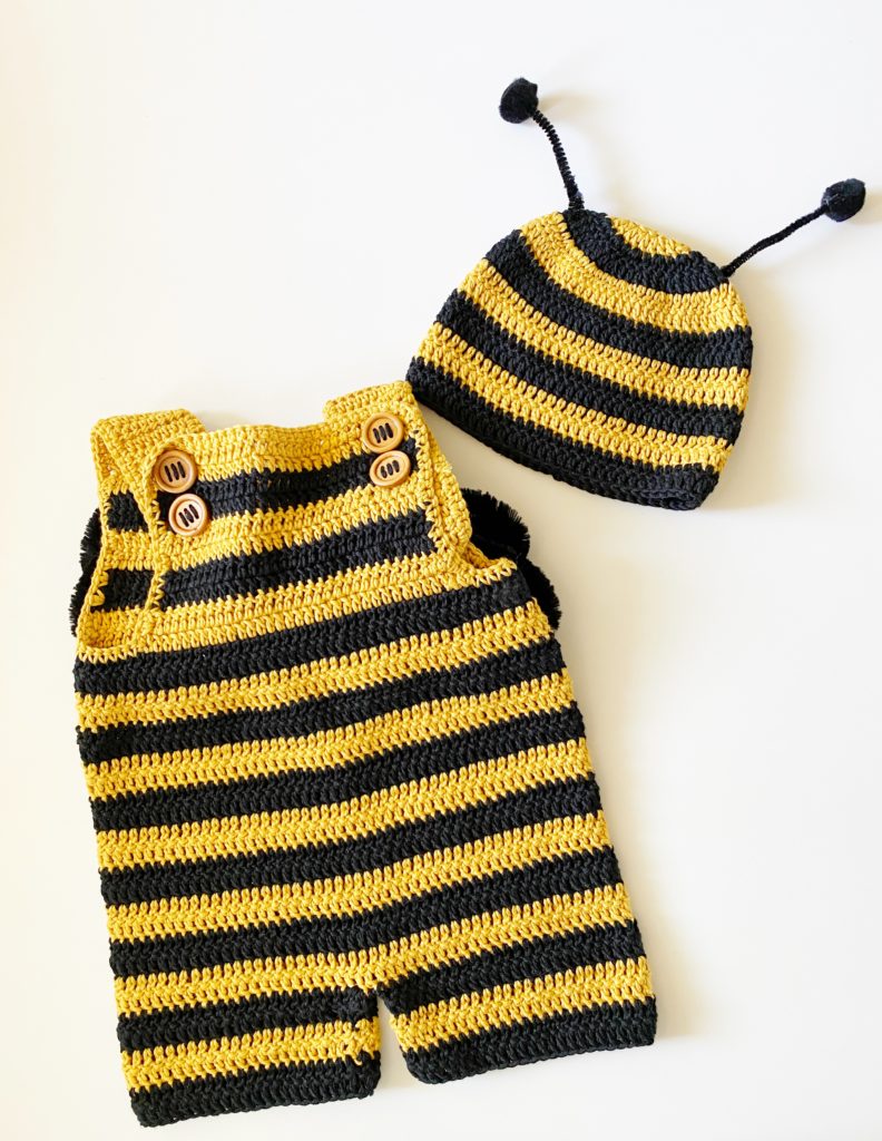 Baby Jack's Bumblebee Romper and Hat » Weave Crochet
