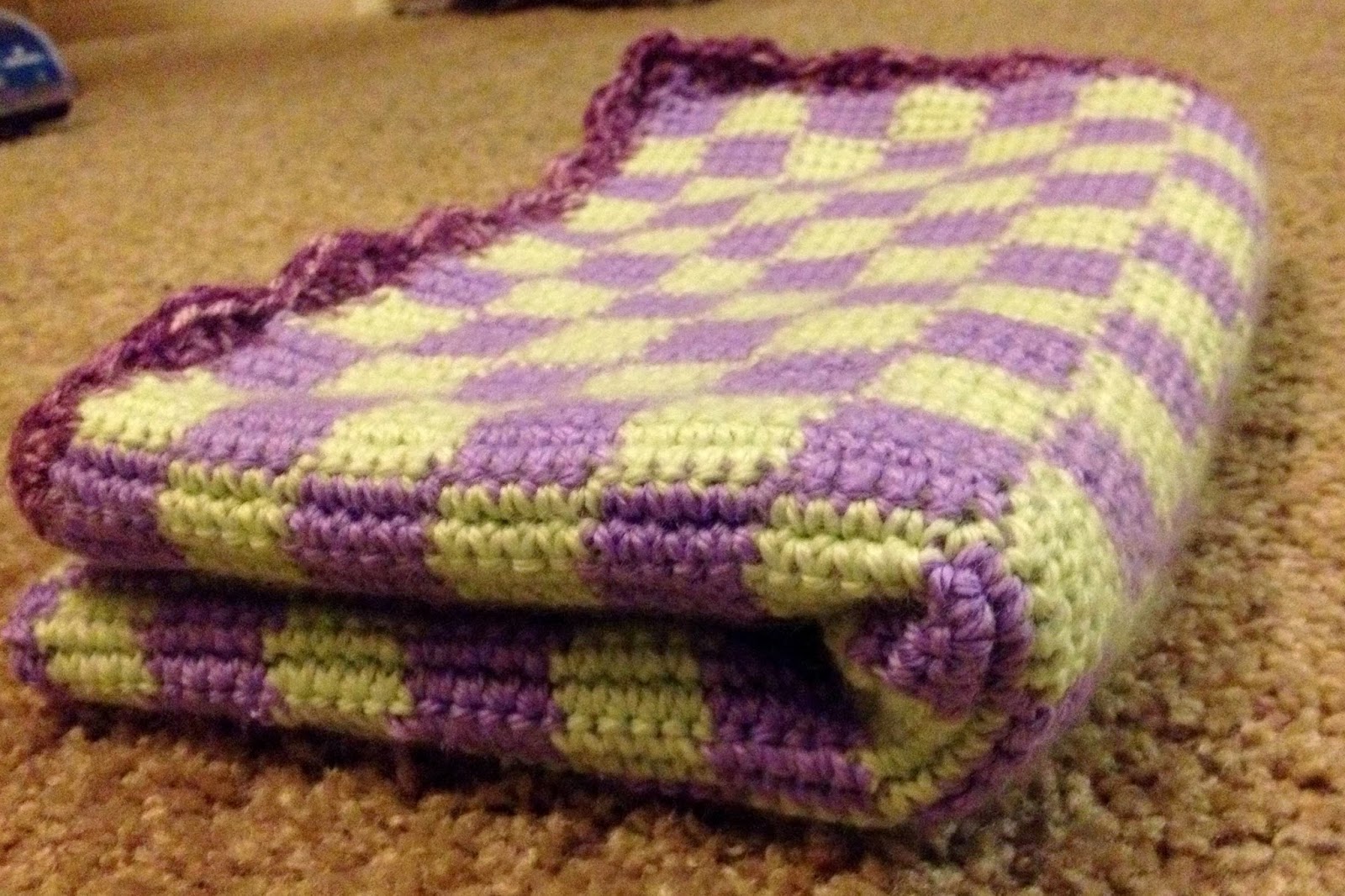 Timeless Checkered Baby Blanket » Weave Crochet
