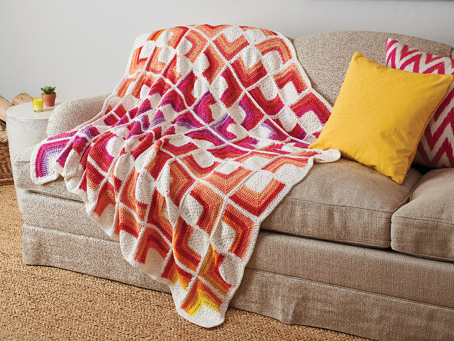 Afghan Blanket Optical Illusion Blanket Free Crochet Patterns Crochet Throw