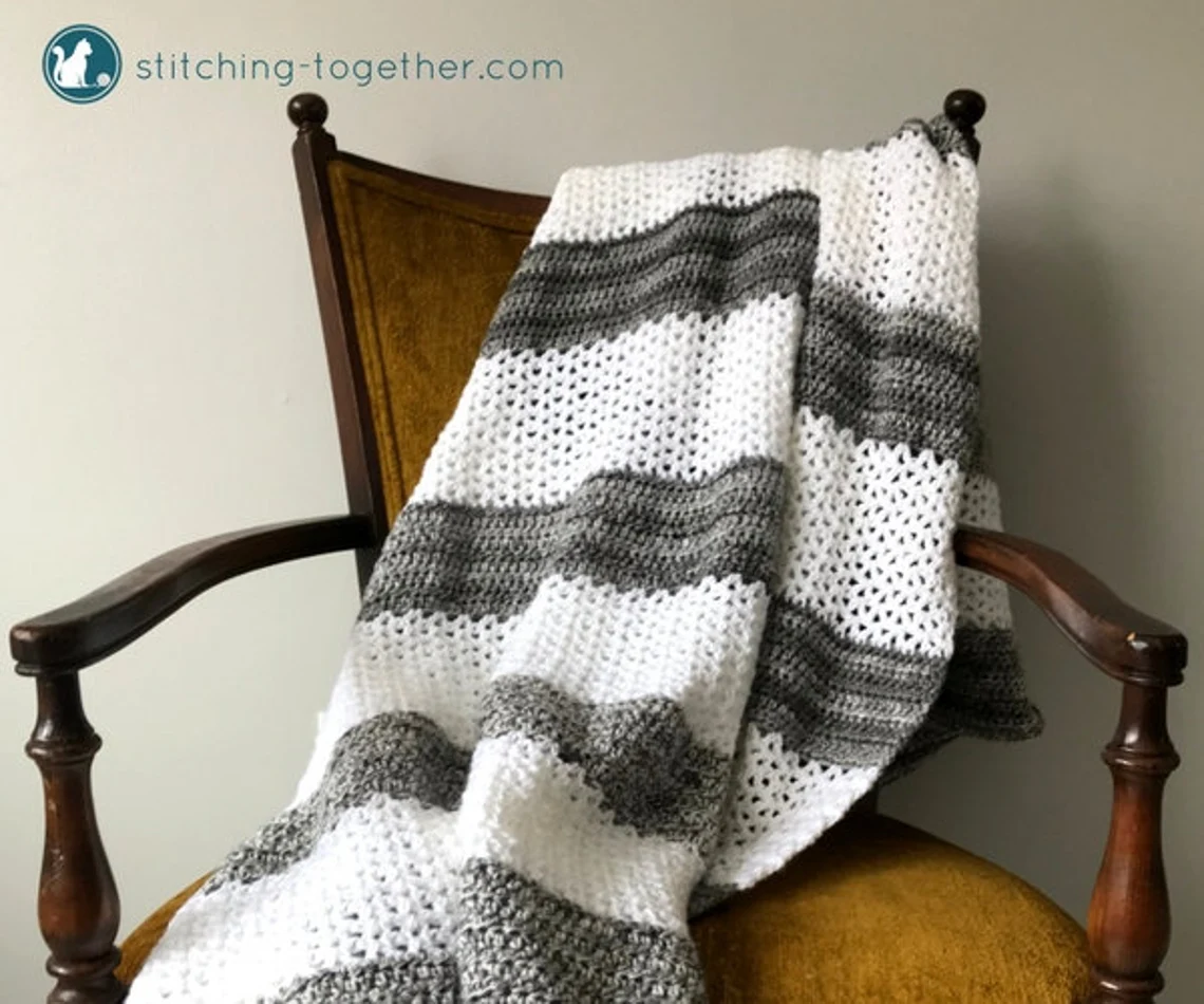 Striped Crochet Blanket Pattern » Weave Crochet