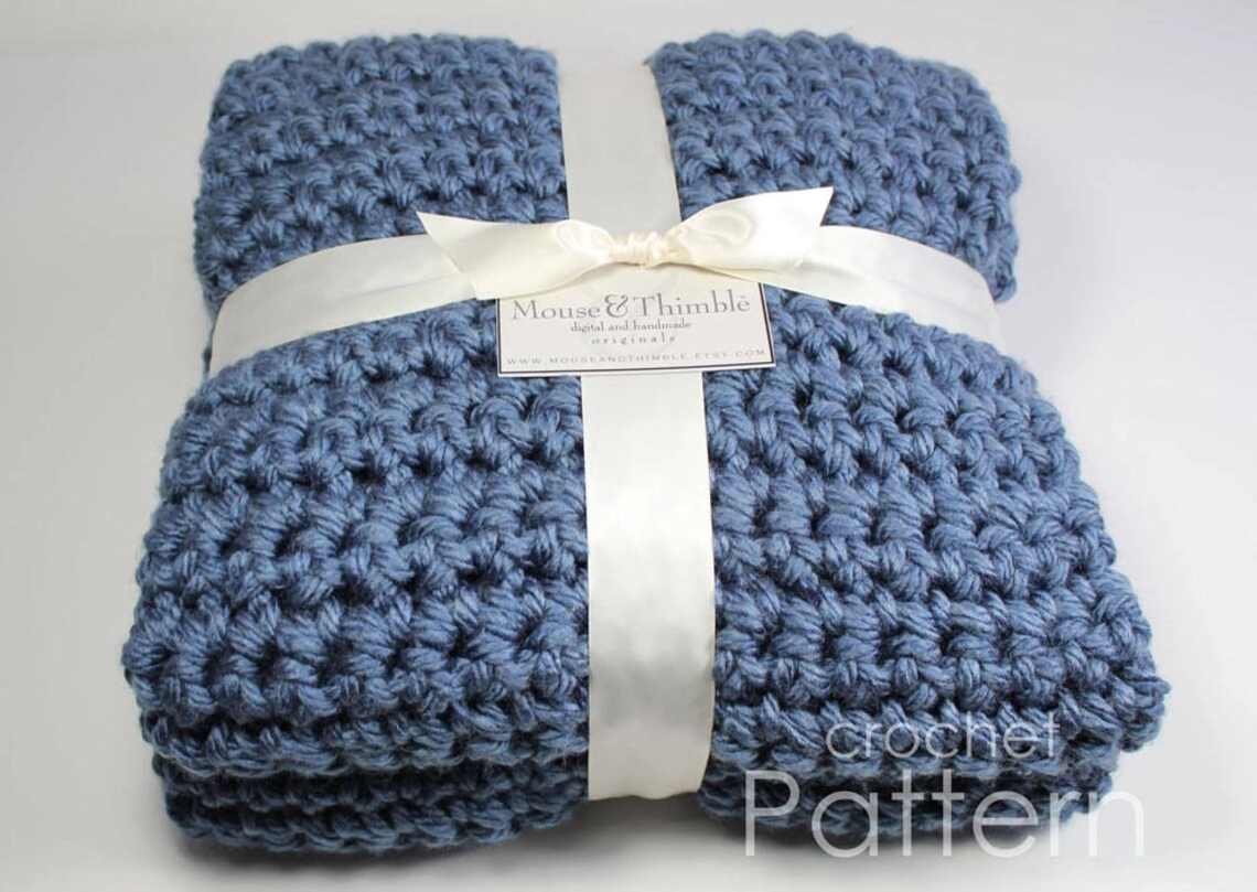 Chunky Square Crochet Baby Blanket » Weave Crochet