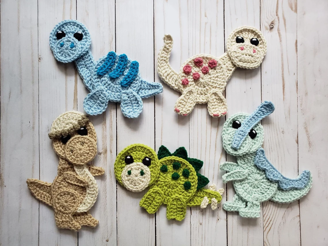 Crochet Baby Dinosaurs Applique Pattern » Weave Crochet