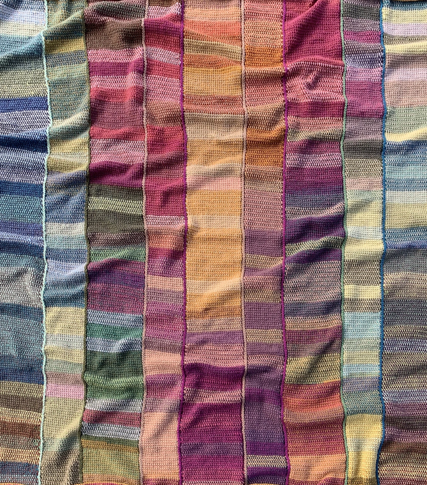 Gradient Tunisian Temperature Blanket Crochet Pattern » Weave Crochet