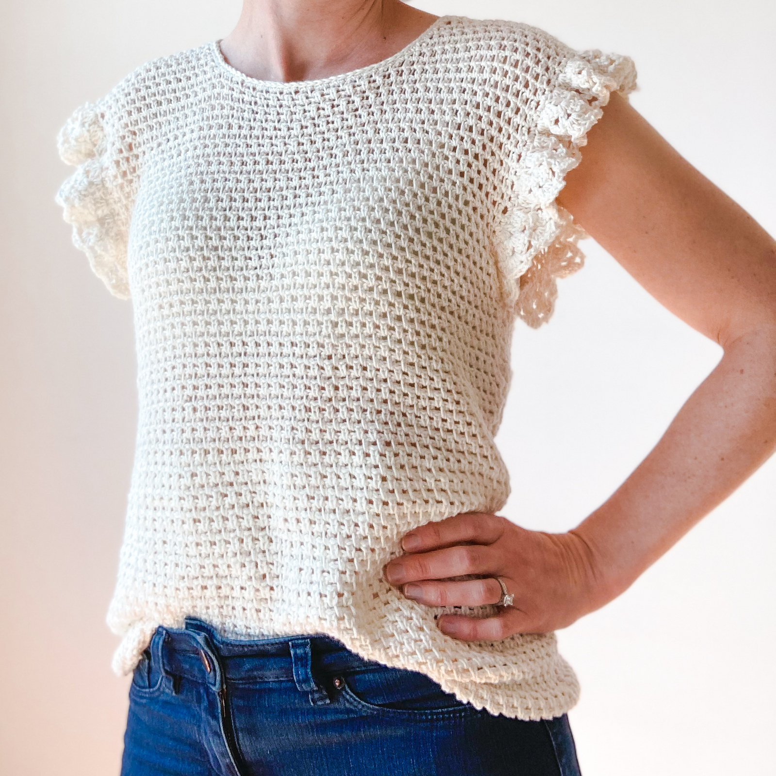 Lily Ruffle Sleeve Top » Weave Crochet